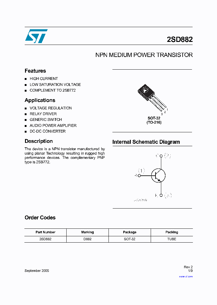 D882_1085907.PDF Datasheet Download --- IC-ON-LINE
